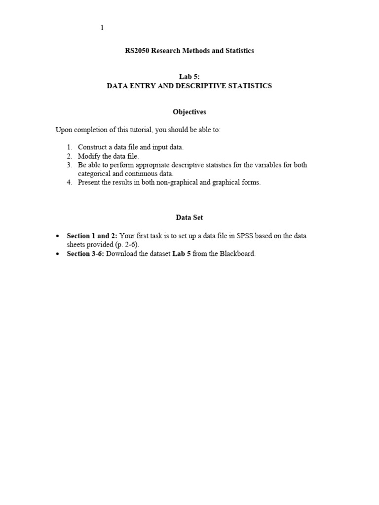 Lab 5 Worksheet | PDF | Statistics