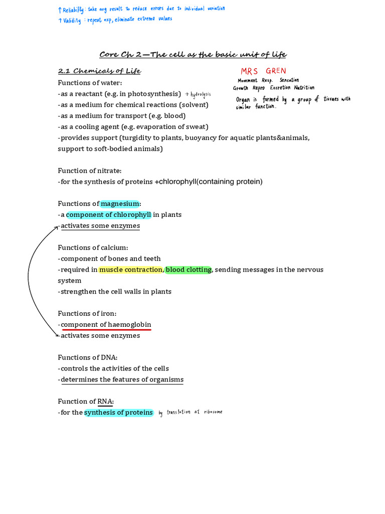 Core CH 2 The Cell As The Basic Unit of Life | Download Free PDF | Cell (Biology) | Endoplasmic ...