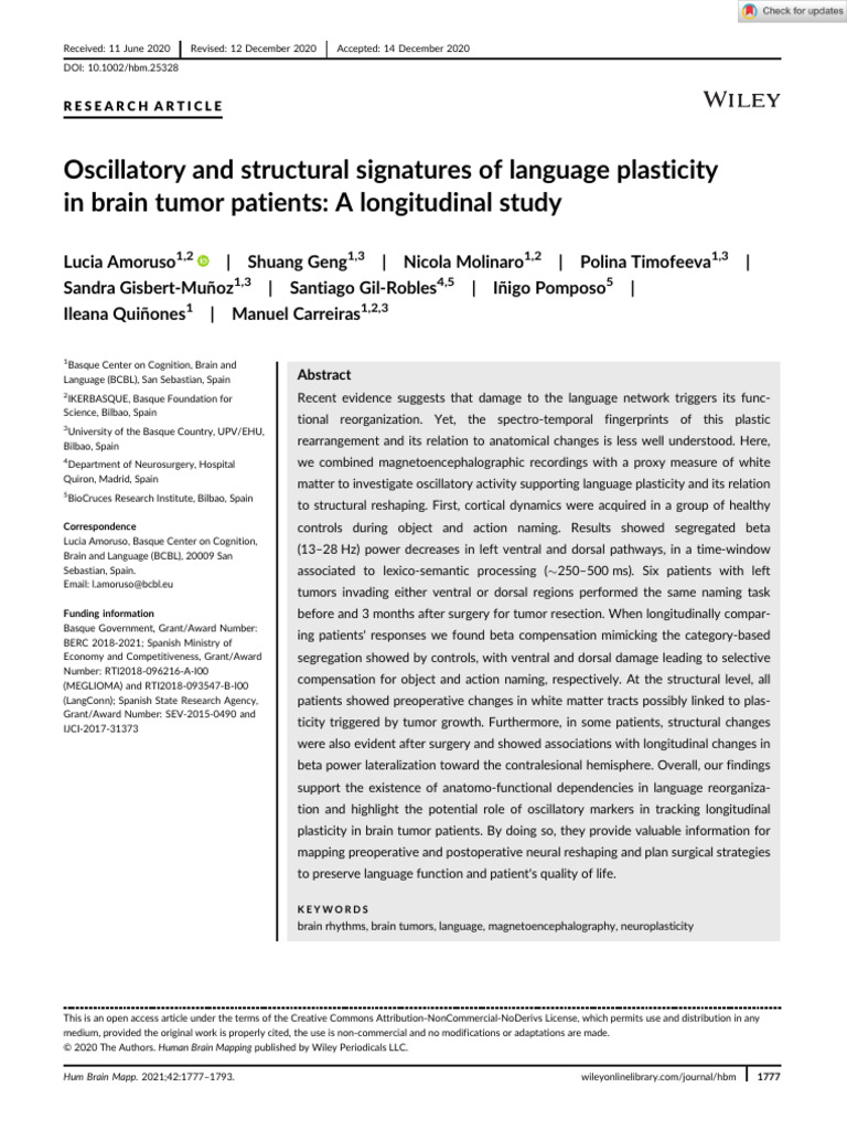 Human Brain Mapping - 2020 - Amoruso - Oscillatory and Structural Signatures of Language ...