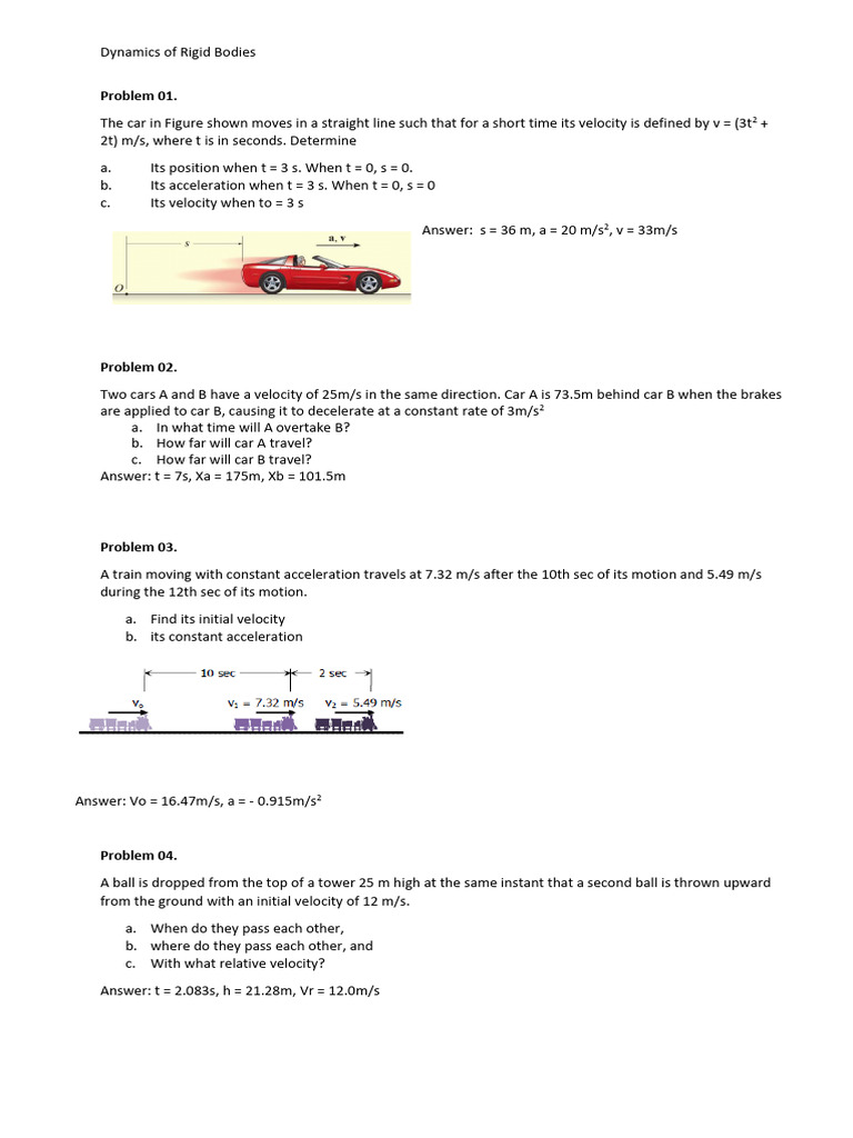 2. PS-Dynamics_Set-1_2-2023-2024 | PDF | Acceleration | Projectiles