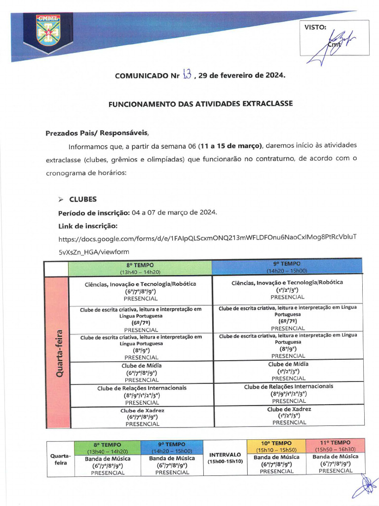 Comunicado #13 | PDF