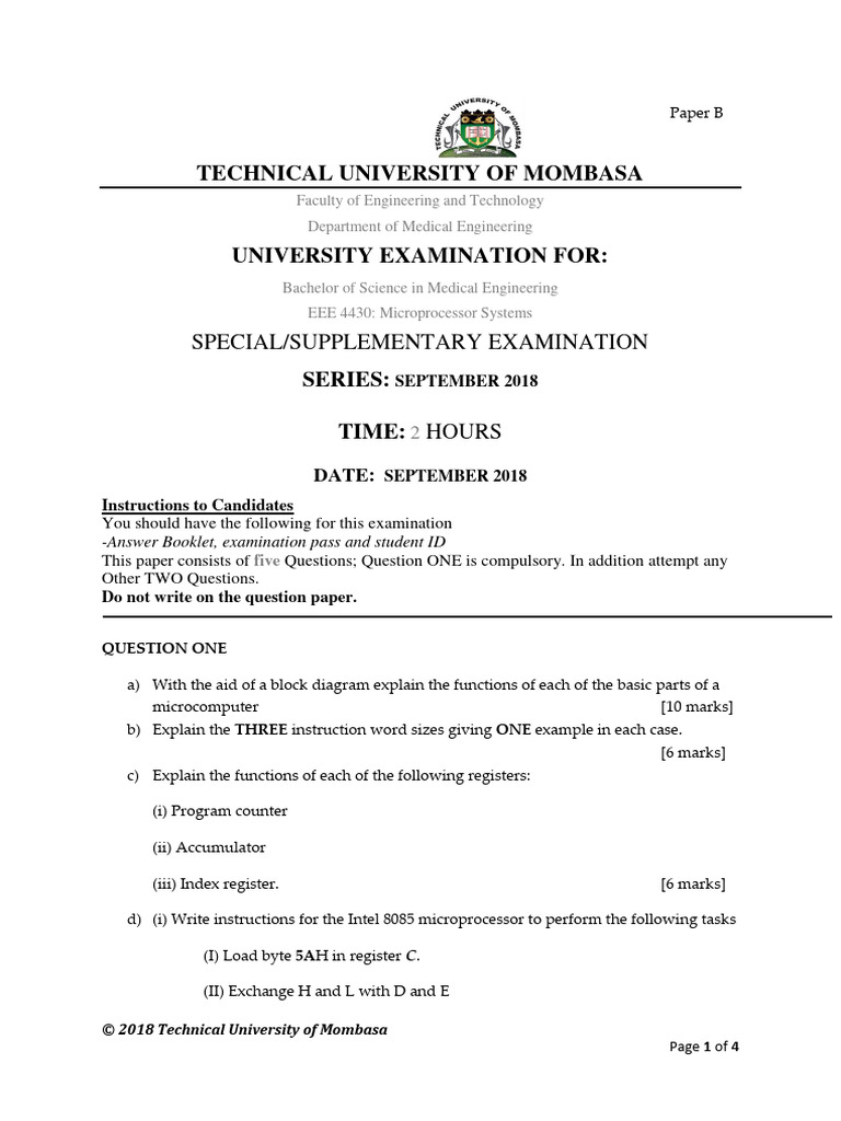 EEE 4430 Microprocessor Systems | PDF | Central Processing Unit ...