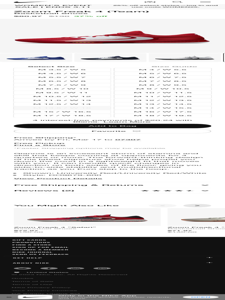 Zoom Freak 4 (Team) Basketball Shoes. | PDF | Nike
