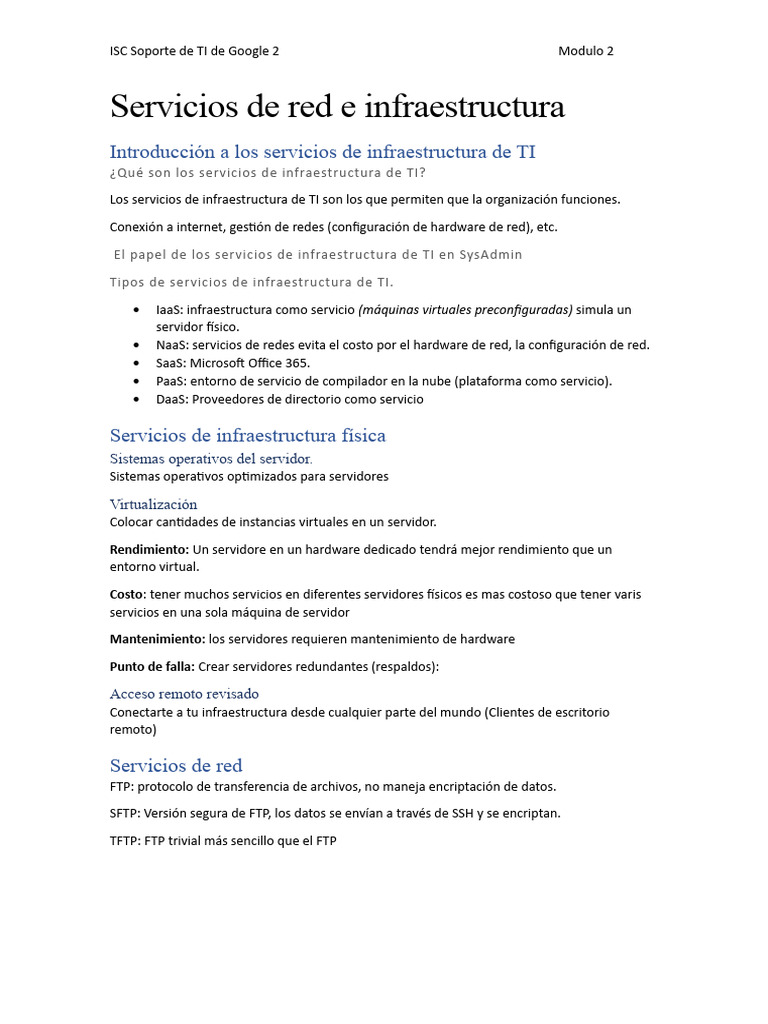 Modulo 2 Servicios de red e infraestructura | PDF | sistema de nombres de dominio | Protocolo de ...