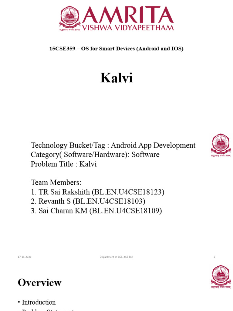 OSSD End Semester Presentation | Download Free PDF | Application Software | Android (Operating ...