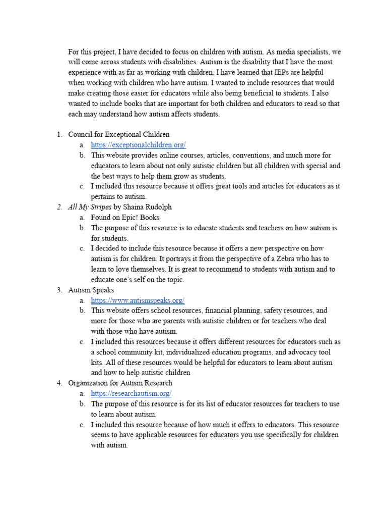 school resources for special needs | PDF | Autism Spectrum | Individualized Education Program