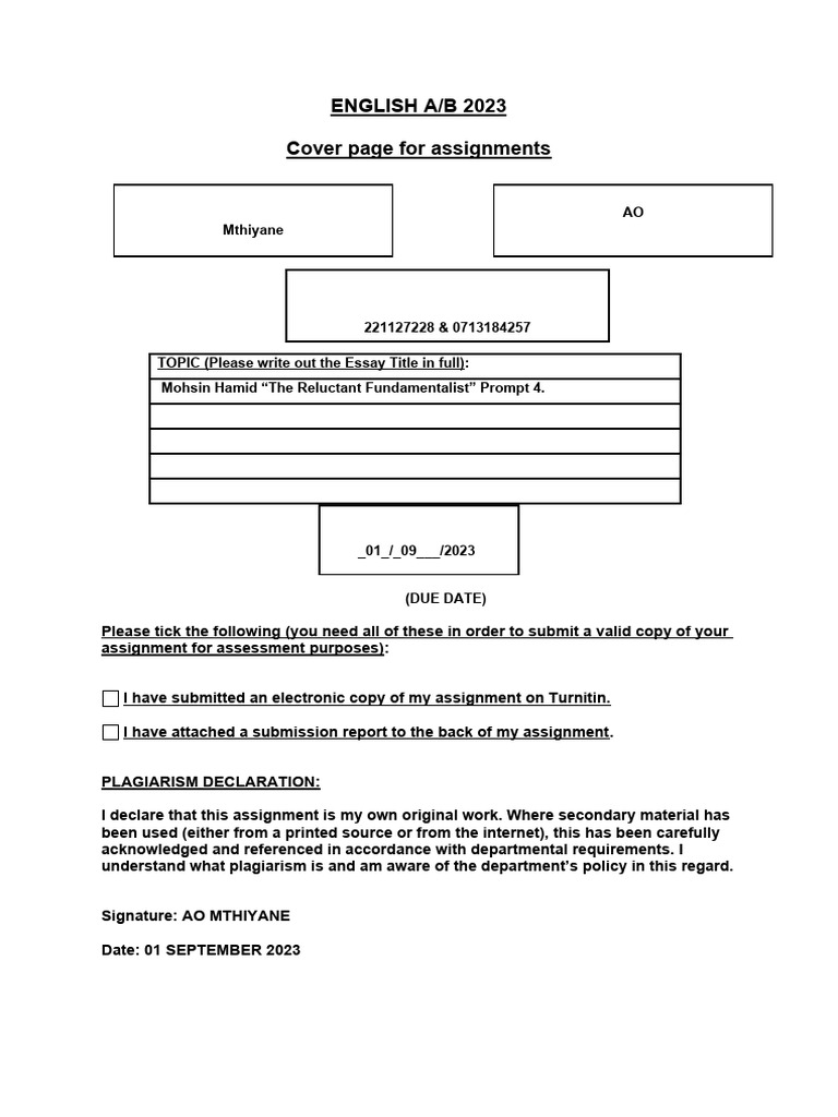 English Question 4 Ao Mthiyane | PDF | Politics | Social Science