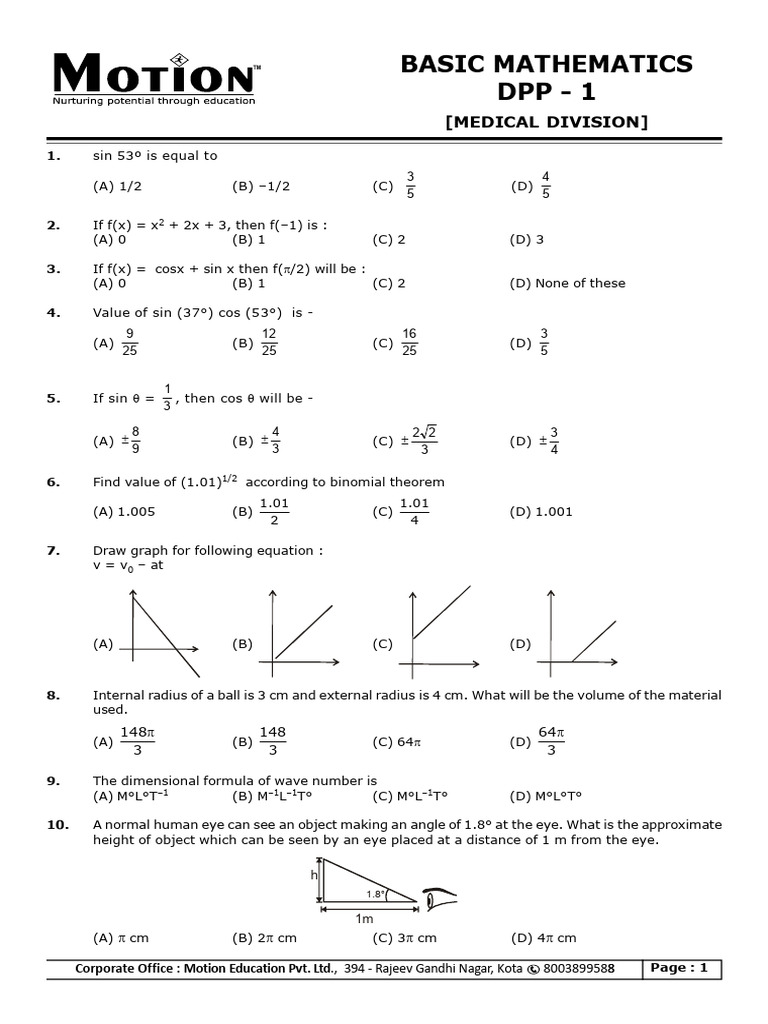 Unit and Dime. DPP-1-4 Paper | PDF | Force | Motion (Physics)