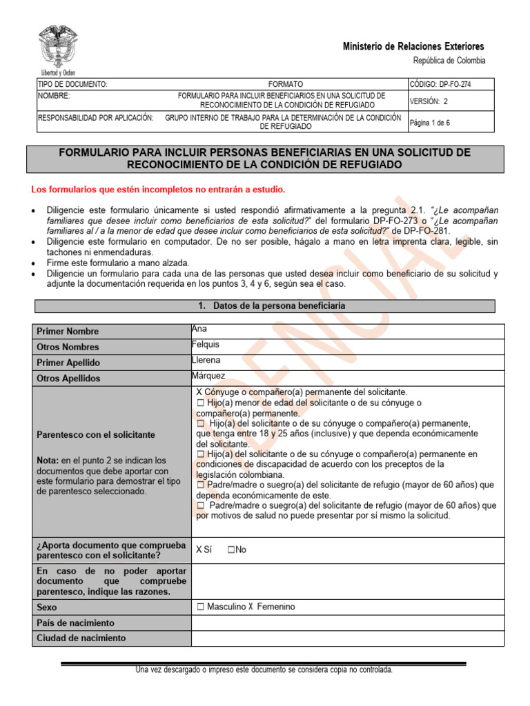 DP-FO-274_FORMULARIO PARA INCLUIR BENEFICIARIOS EN UNA SOLICITUD DE ...