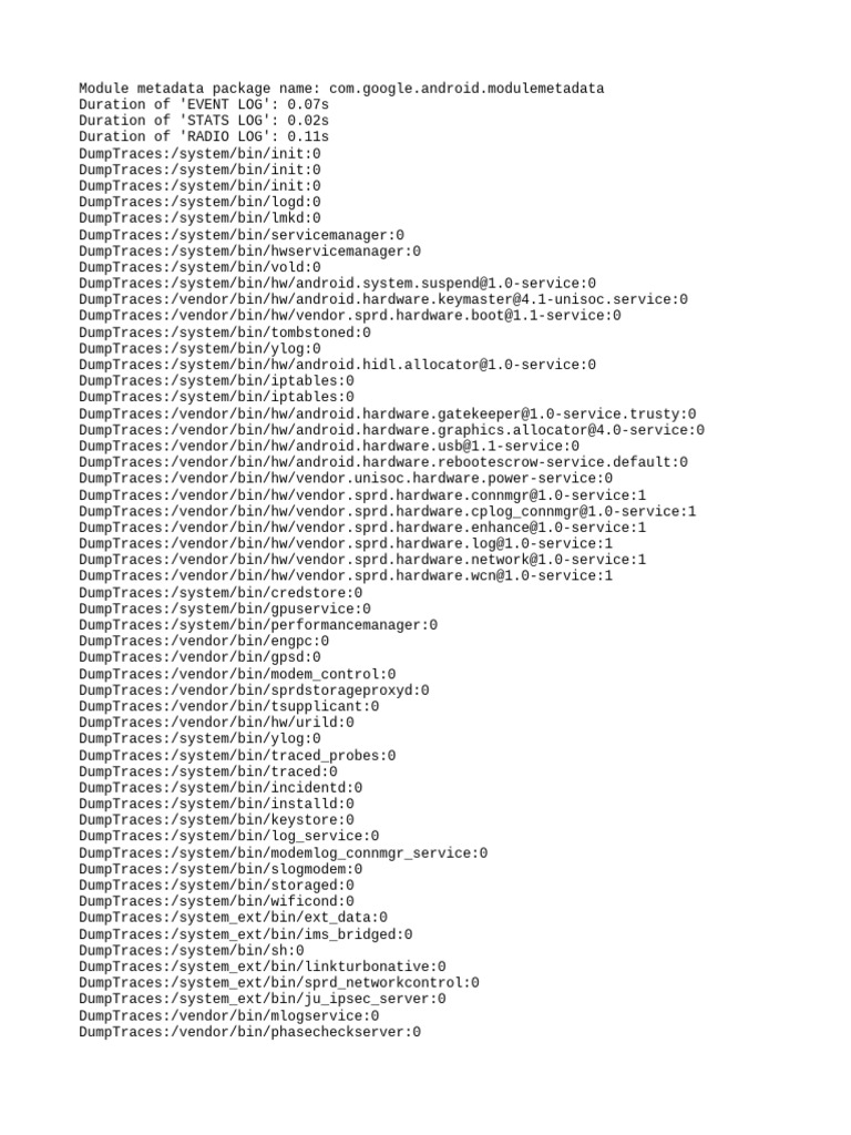 SPRD Hardware Service Logs Overview | PDF