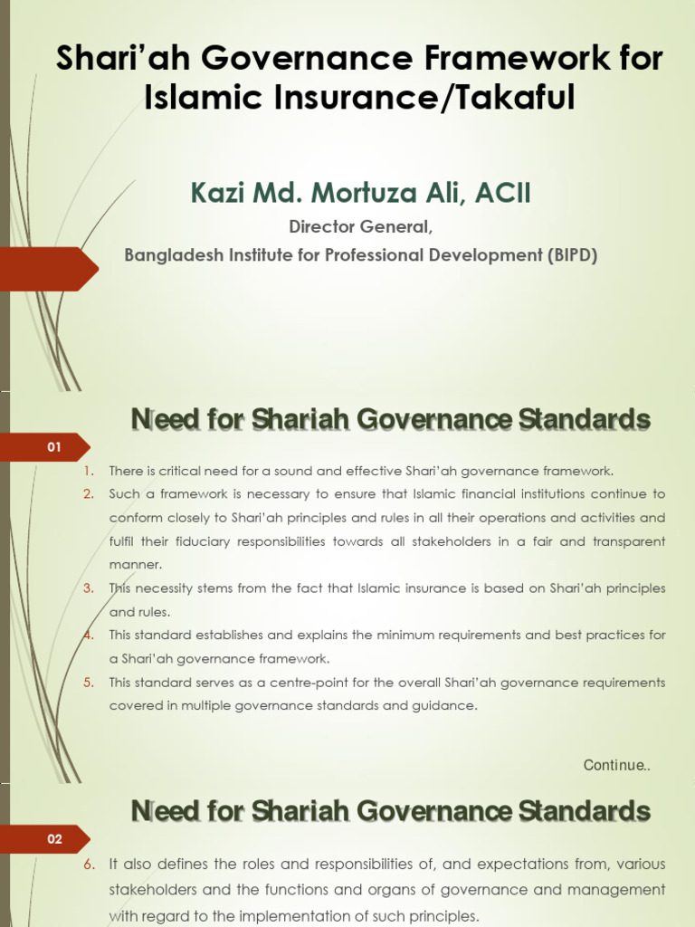Shariah Governance Framework For Islamic Insurance or Takaful | PDF ...