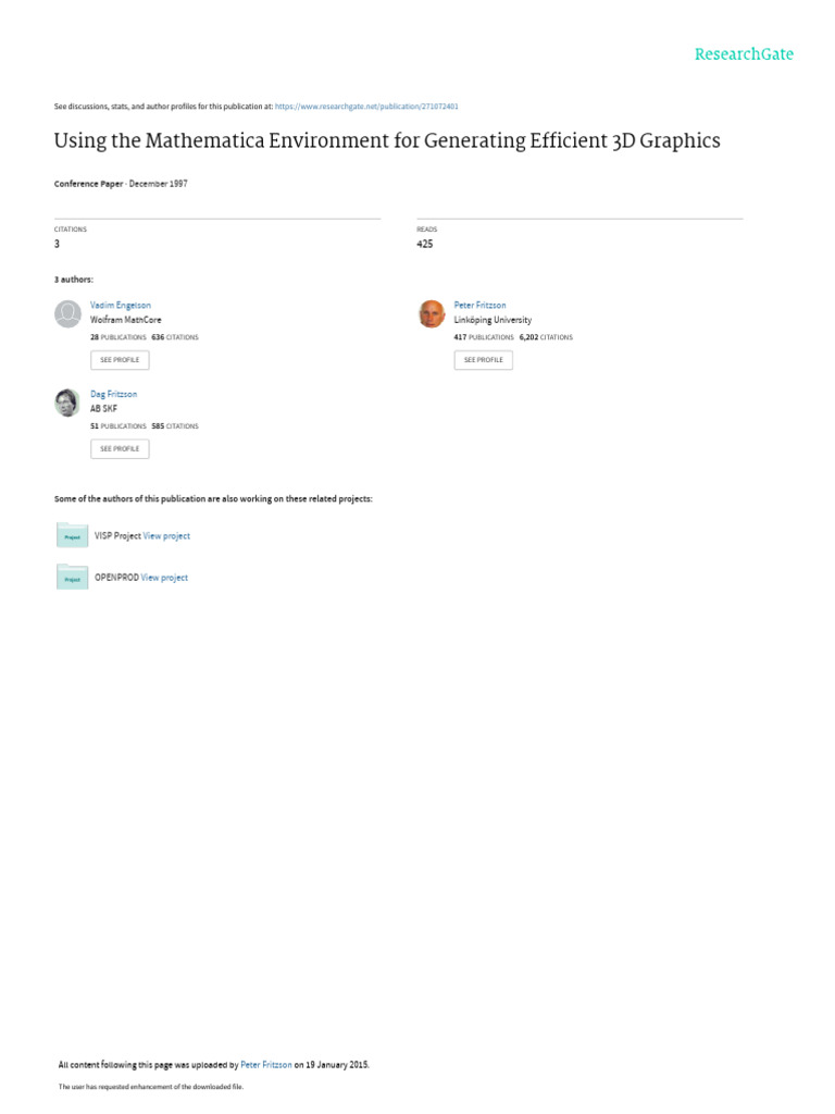 Using The Mathematica Environment For Generating Efficient 3D Graphics | Download Free PDF ...