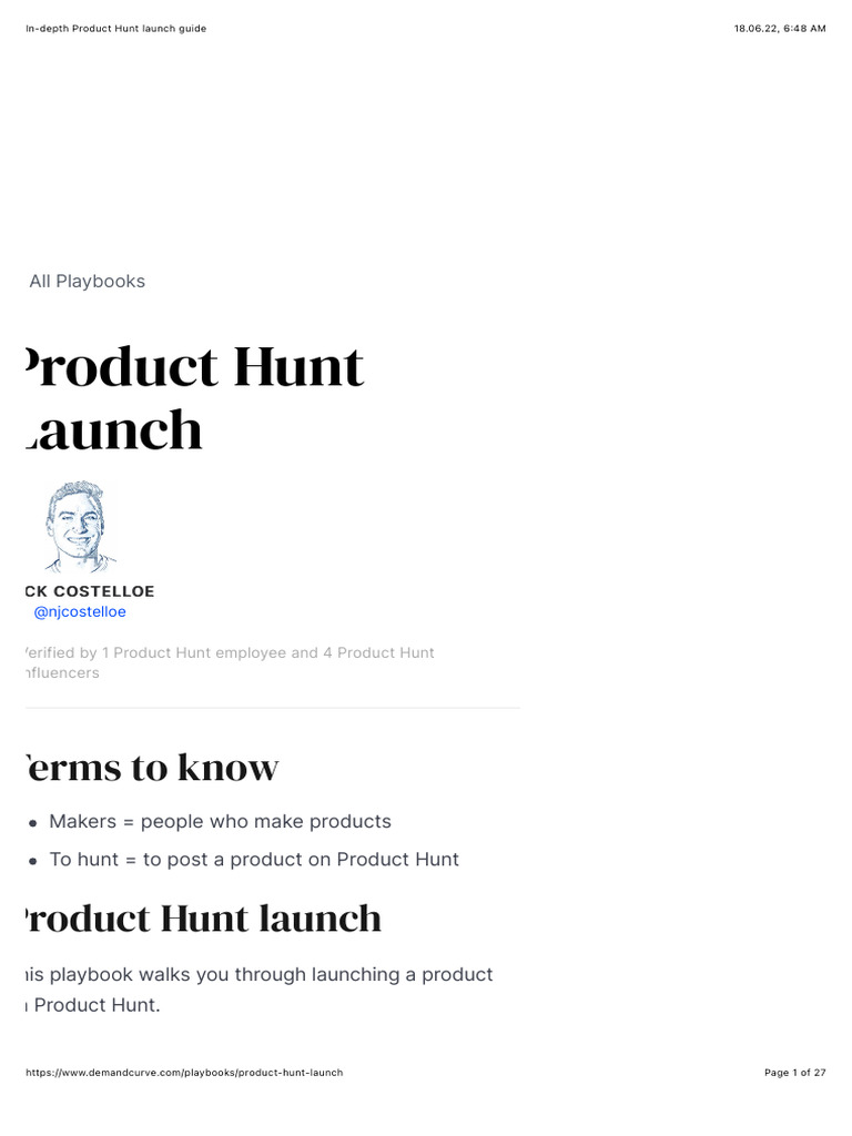 In-Depth Product Hunt Launch Guide | PDF | Marketing In-Depth Product Hunt Launch Guide | PDF | Marketing