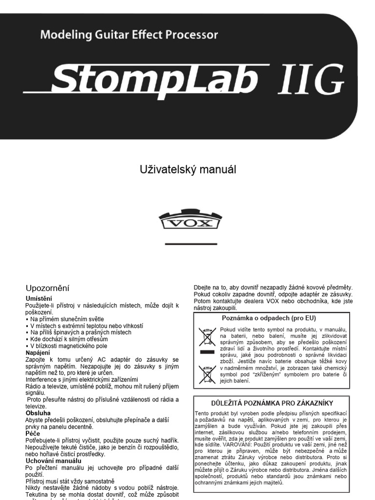 VOX StompLab II G | PDF