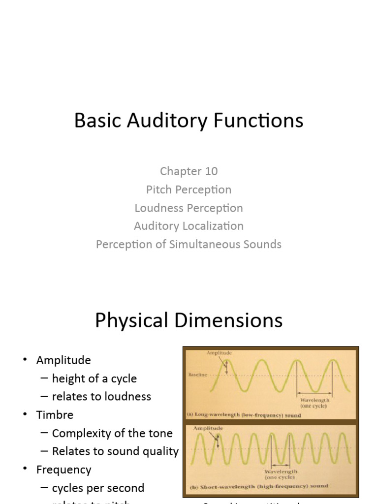 Perception CH 10 Basic Auditory Functions | PDF | Pitch (Music) | Sound