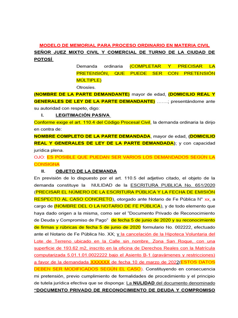 Modelos de Memoriales | Descargar gratis PDF | Salario | Derecho laboral