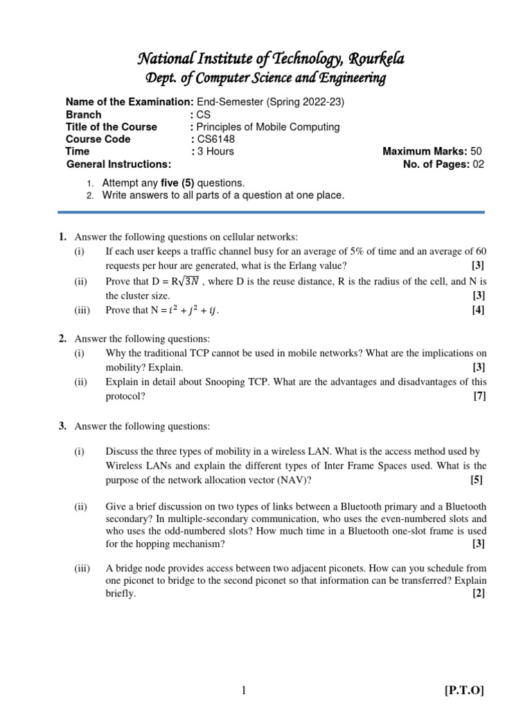 MC Pyq | PDF | Routing | Computer Network