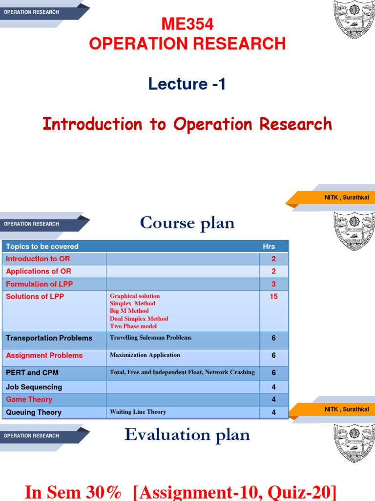 Lecture 1 Introduction to OR | PDF | Analytics | Operations Research