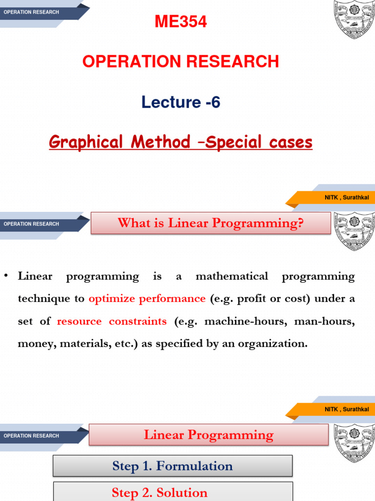 Lecture 6 GM-Special Cases | PDF | Linear Programming | Mathematical Optimization