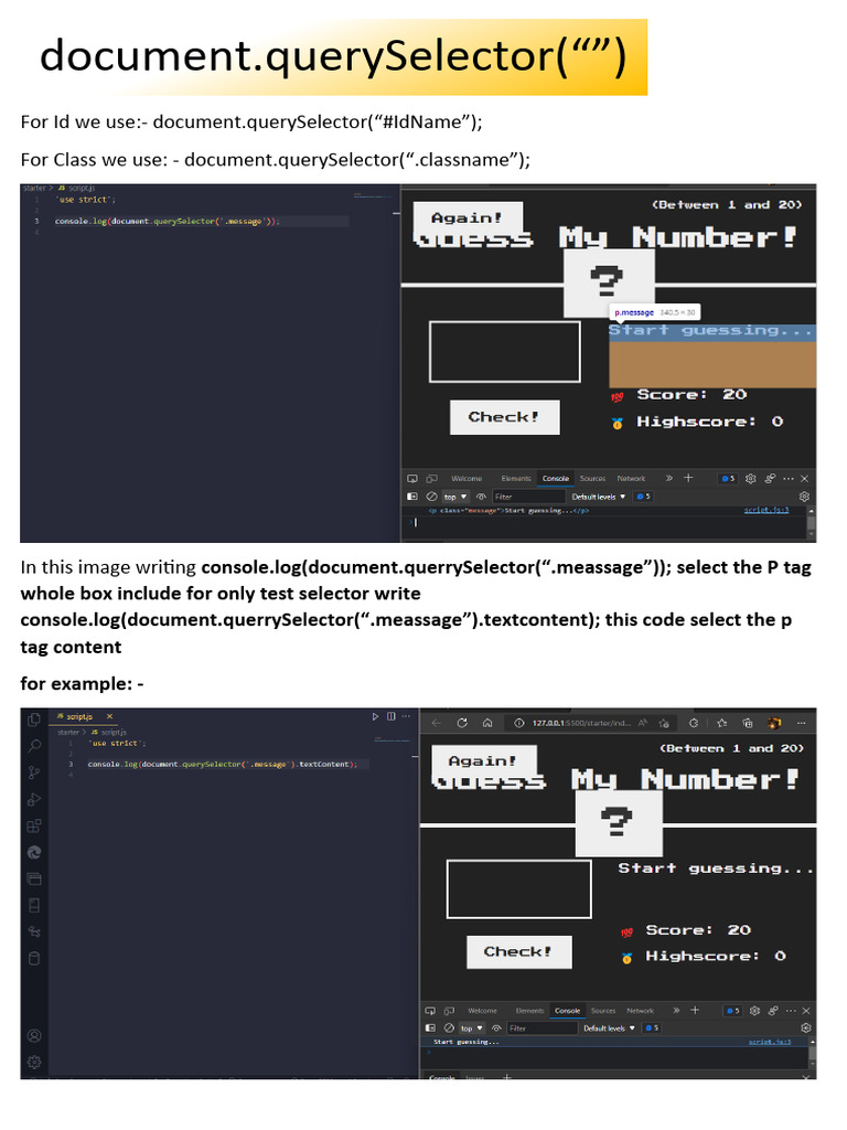 JavaScript - DOM and Events Fundamental | PDF | Document Object Model | Html Element