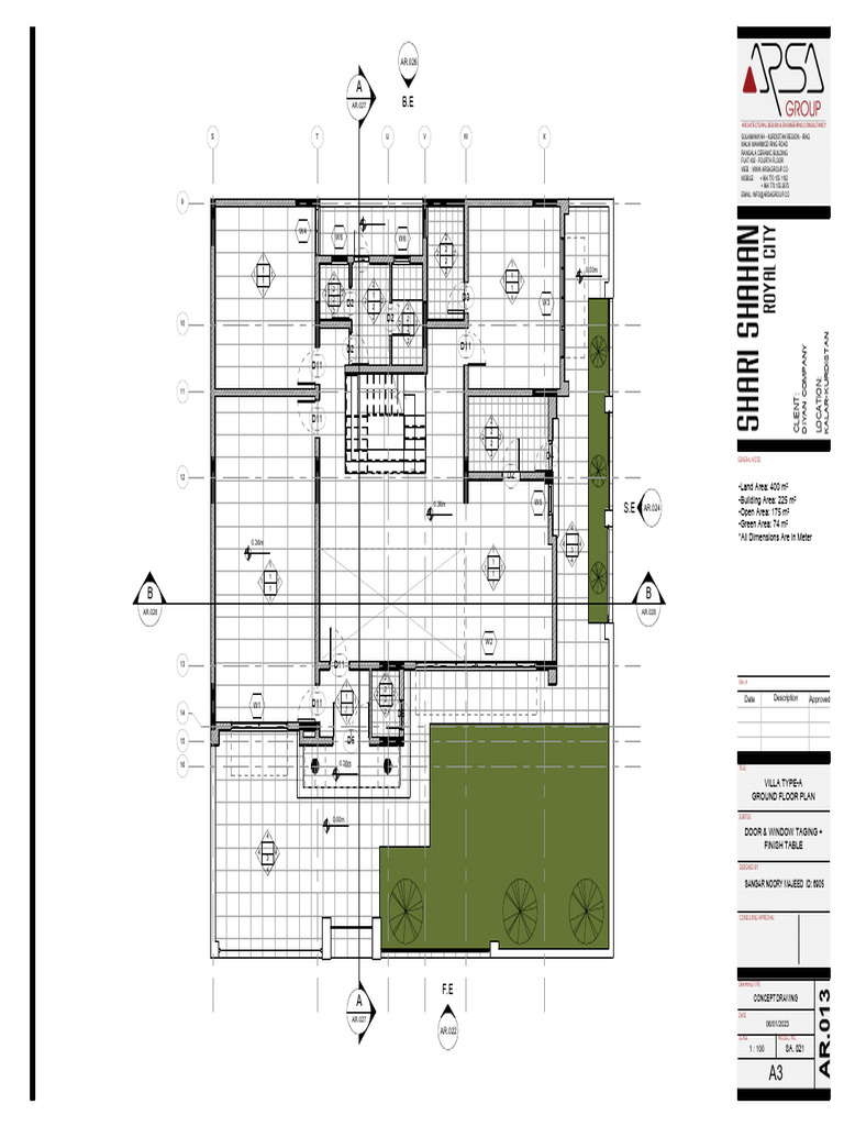 Villa Type-A Floor Plans & Legends | PDF | Building Engineering | Architectural Elements