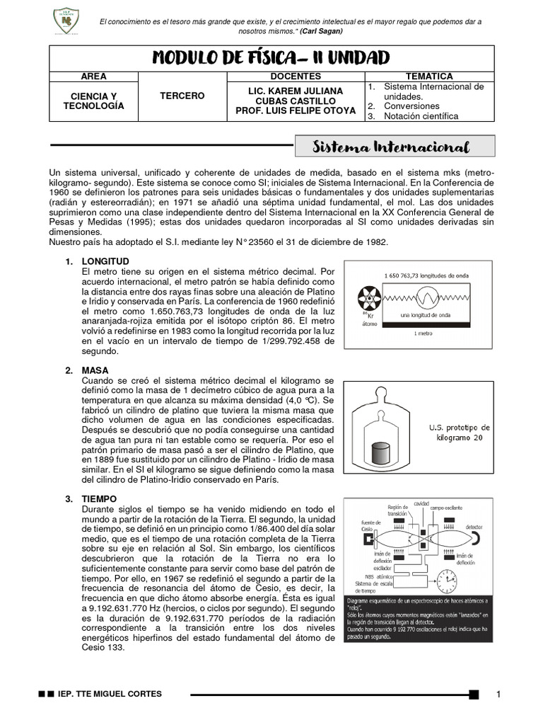 Modulo - Física - Tercero de Secundaria - Iiu | PDF | Sistema Internacional de Unidades | Celsius