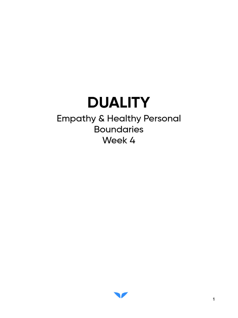2 - Workbook Week 4 - Empathy & Healing Personal Boundaries | PDF ...