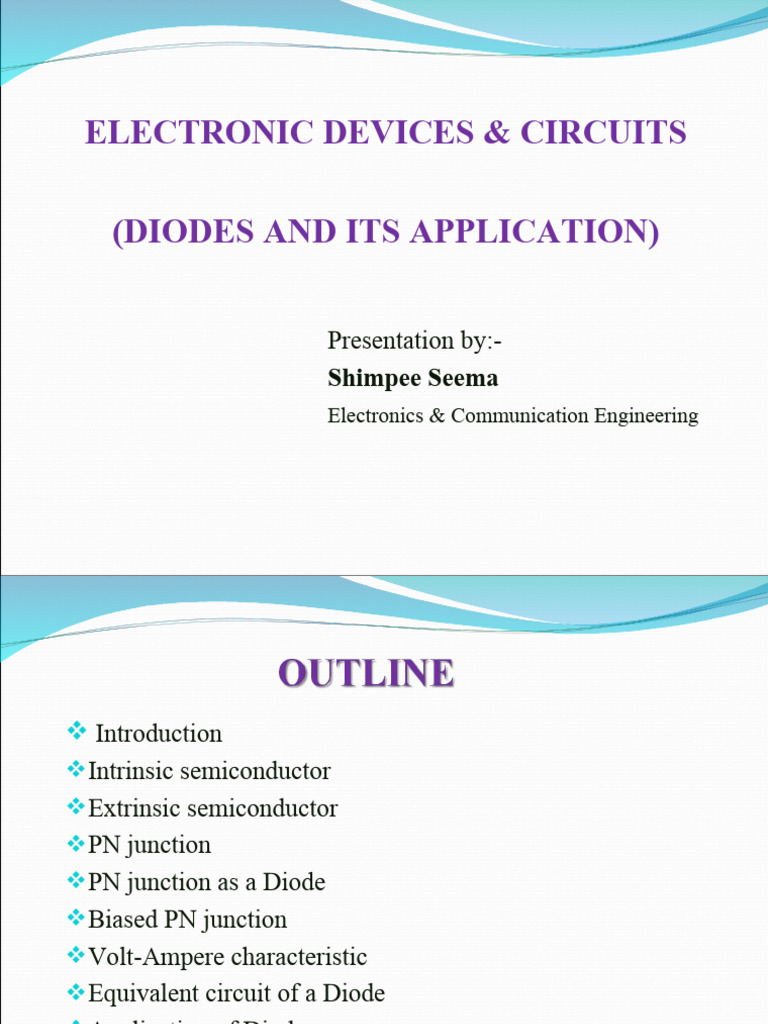 Diodes and Its Application | PDF | Semiconductors | Doping (Semiconductor)