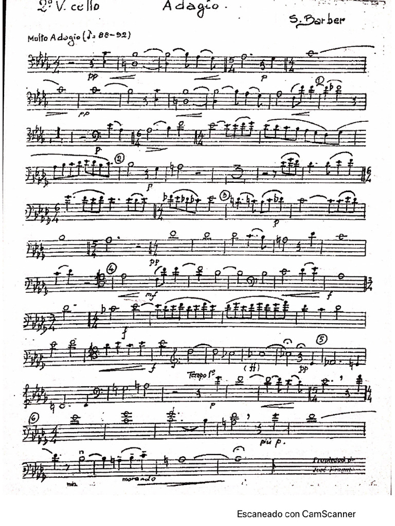 Adagio Barber (Cuarteto Cellos) | PDF