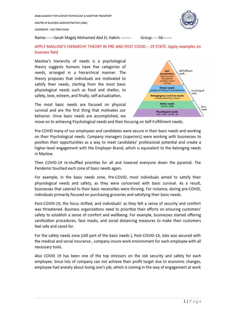 Mid Term Exam - Sarah Magdy | PDF | Behavioural Sciences | Social ...