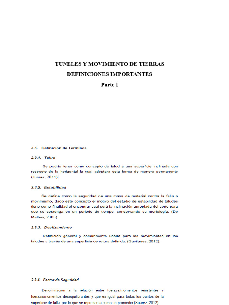 Tuneles Definiciones Parte I | PDF