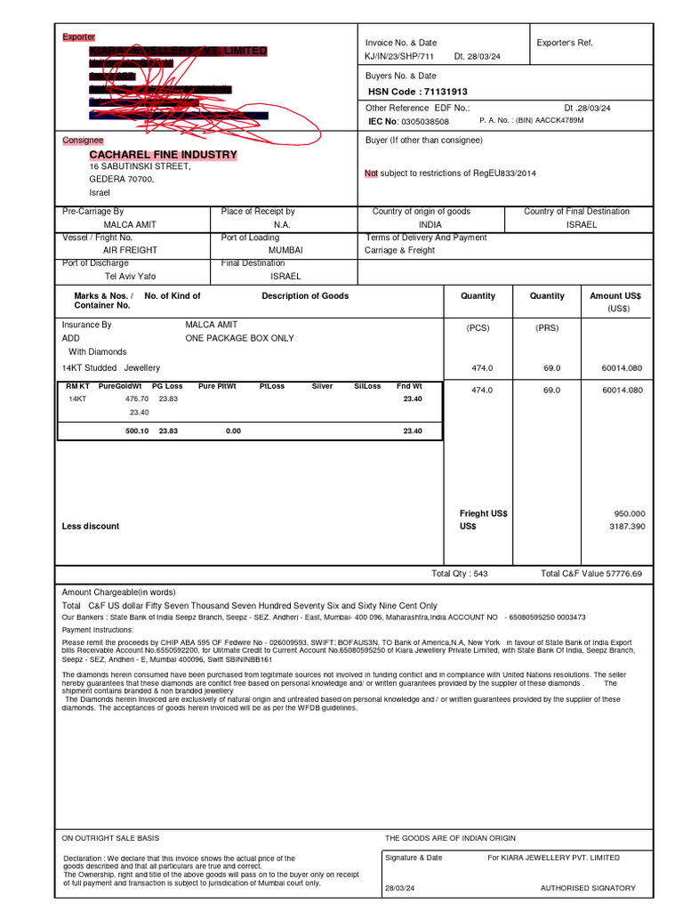 Cacharel Inv 23 SHP 711 | PDF | Invoice | Economies