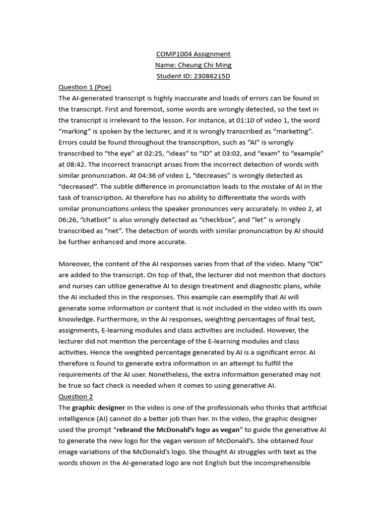 23086215D.Cheung Chi Ming - AIDA Assignment | PDF | Artificial Intelligence | Intelligence (AI ...