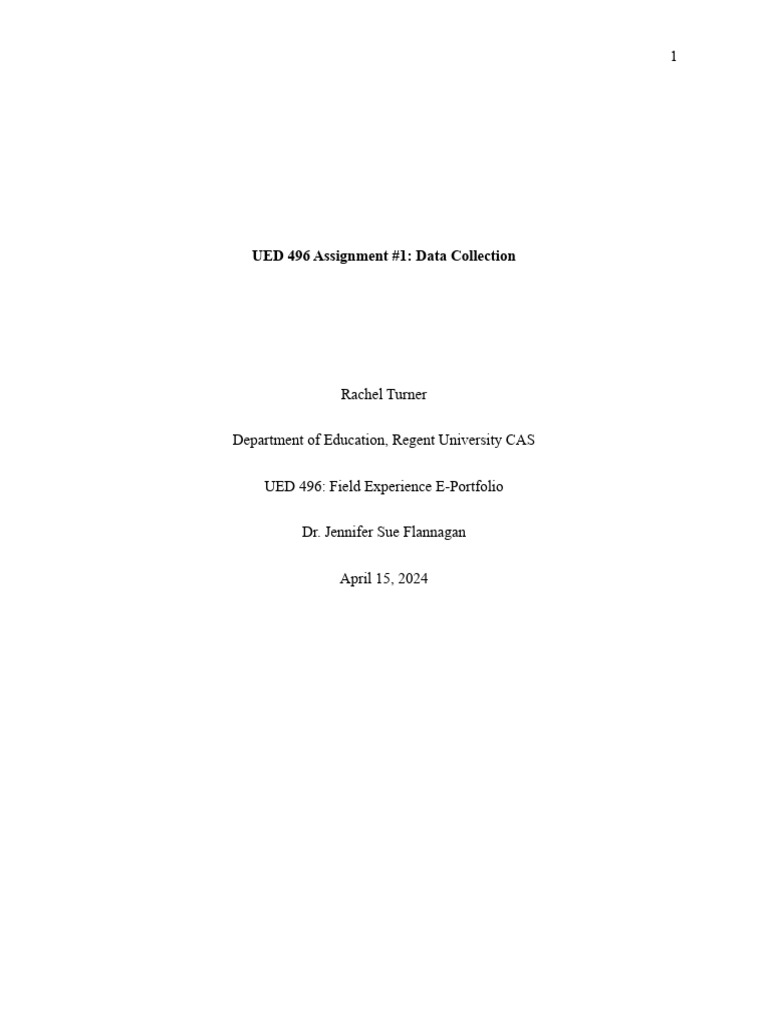 Ued 496 Data Collection Assignment | PDF | Career & Growth | Wellness