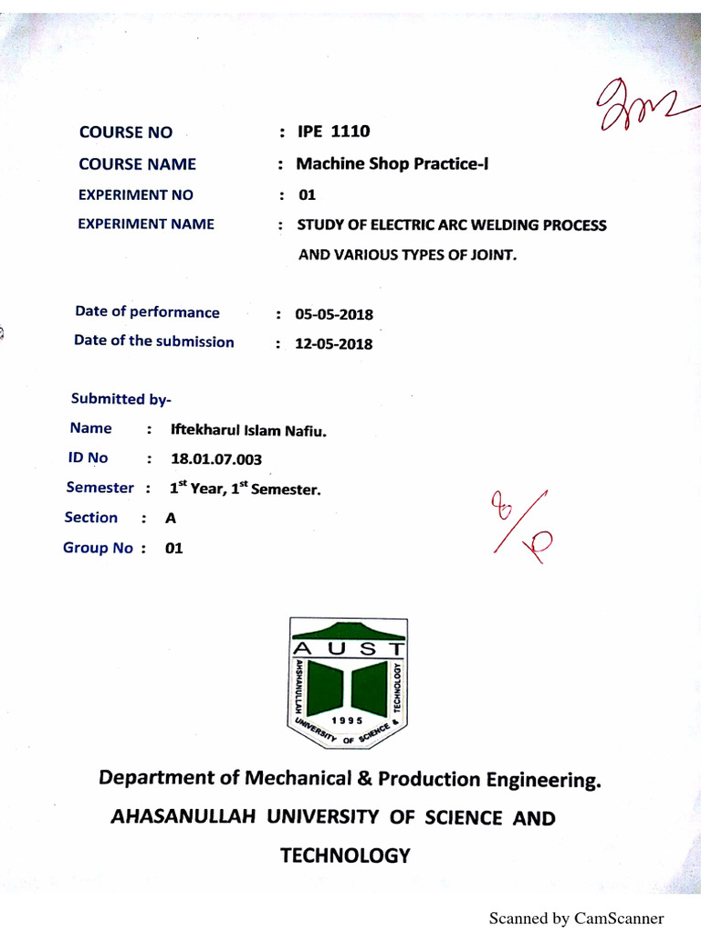 IPE Machine Shop Report 1.1 | PDF