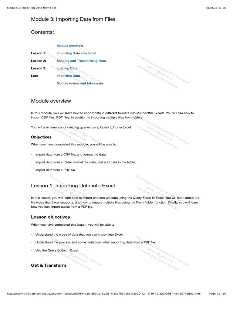 Module 3 - Importing Data From Files | PDF | Microsoft Word | Microsoft ... Module 3 - Importing Data From Files | PDF | Microsoft Word | Microsoft ...