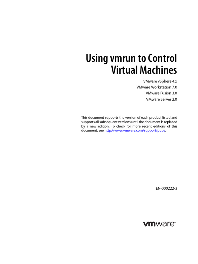 Using Vmrun To Control Virtual Machines | Download Free PDF | V Mware ...
