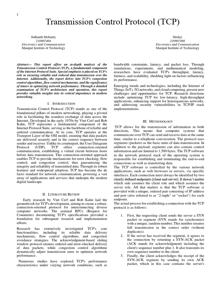 CN Fisac Report | PDF | Transmission Control Protocol | Computer Network