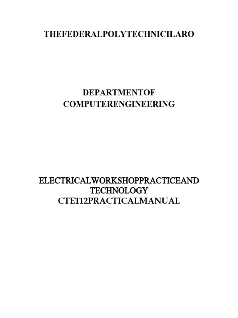 CTE 112 Practical Manuel ND 1 | PDF