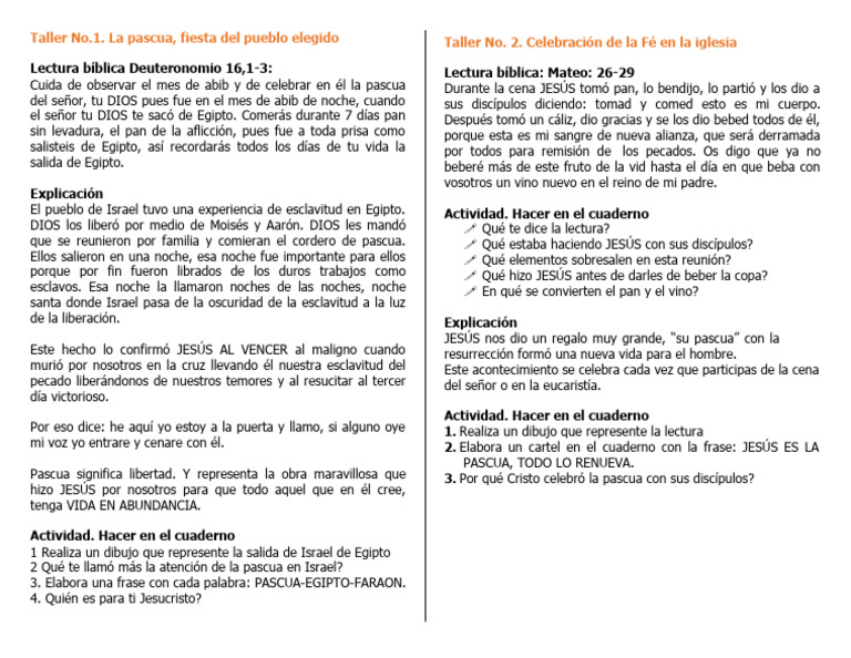 TallerReligion 3 | PDF | Pascua de Resurrección | Jesús