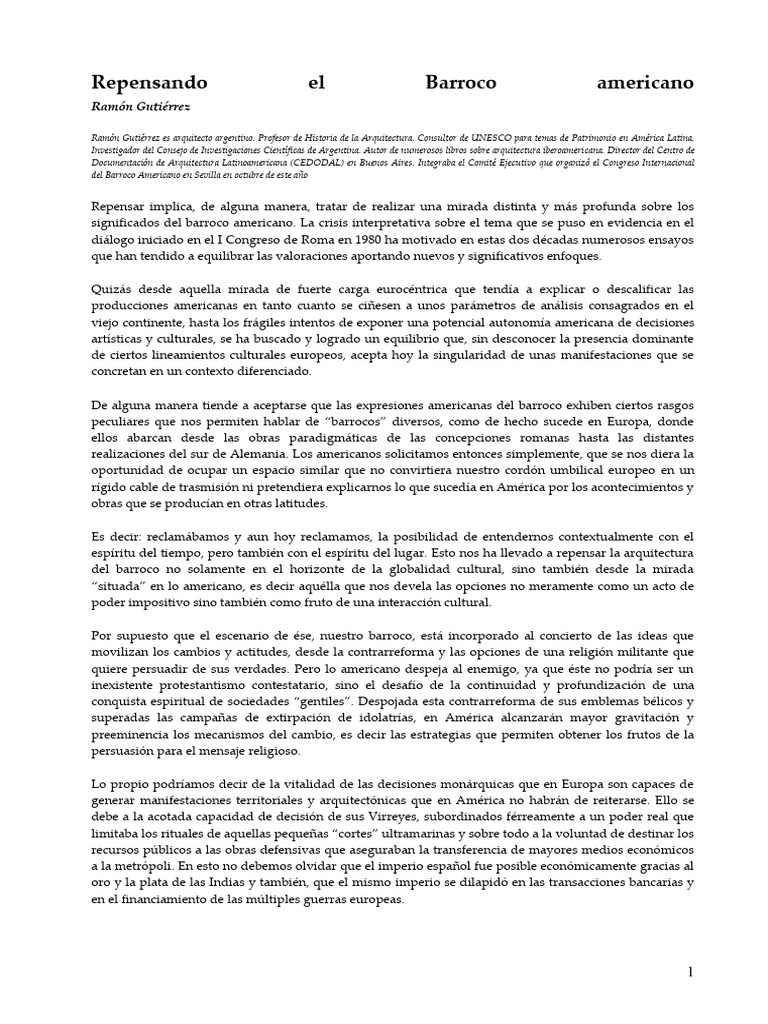 Repensando El Barroco Americano | PDF | Barroco | España