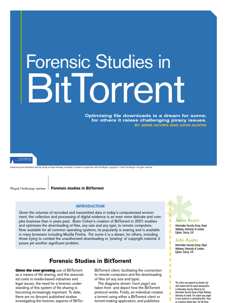 Bittorrent Forensics | PDF | Computer Engineering | Computing