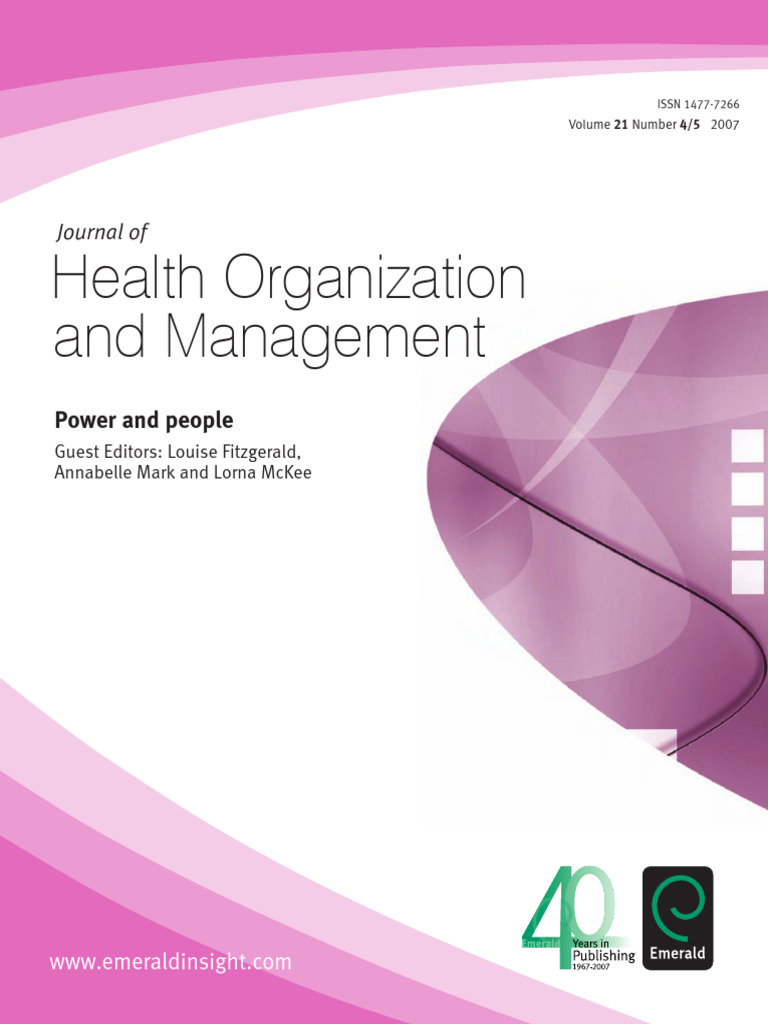 Health Organization and Management | PDF | Academic Journal | Social ...