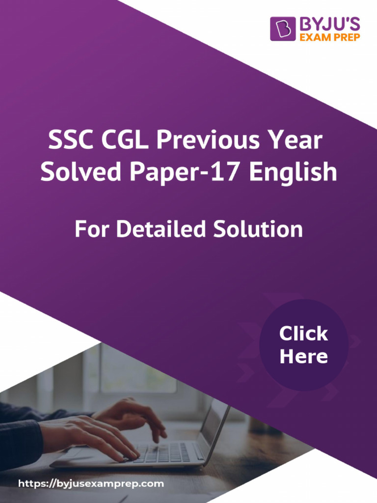 SSC CGL Previous Year Solved Paper-17 English | PDF | Grammatical ...