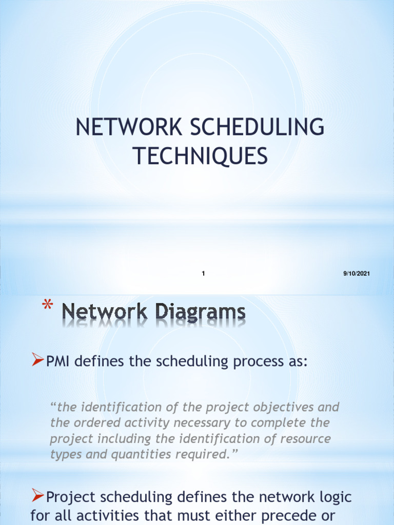Network Scheduling Techniques | Download Free PDF | Project Management ...