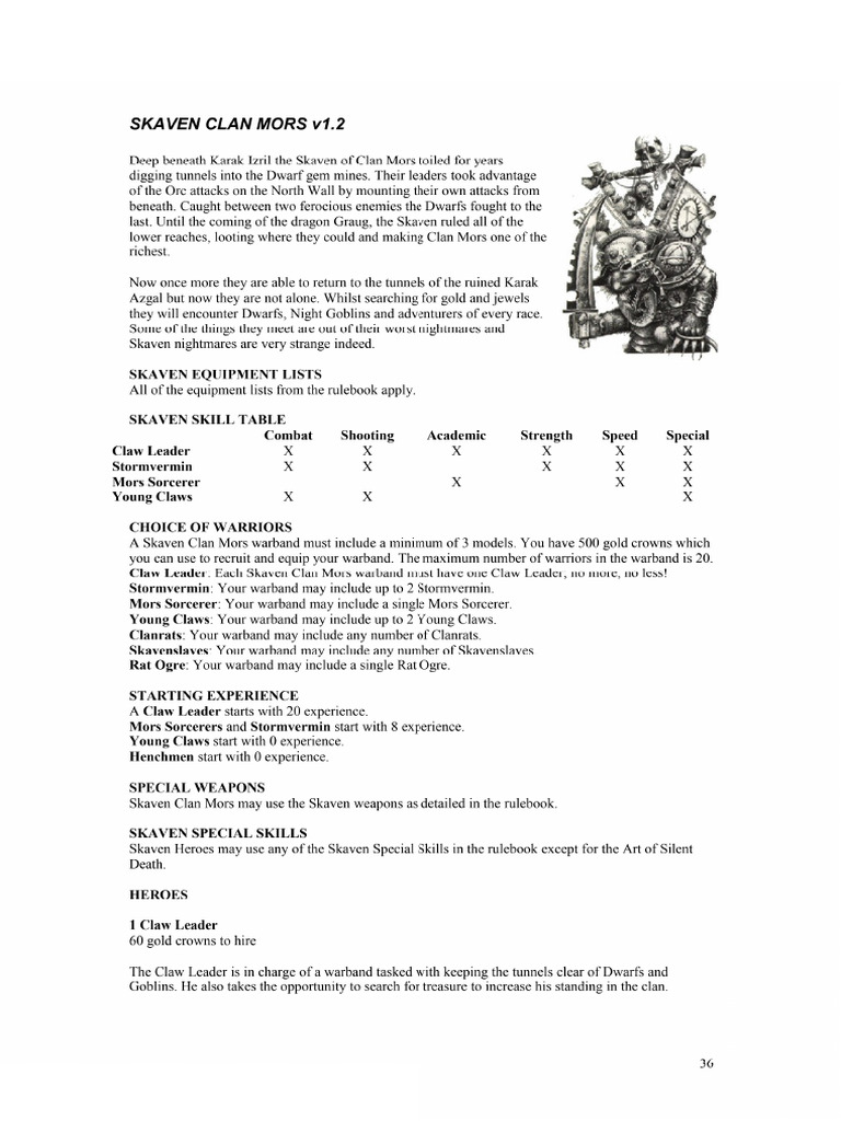 Skaven Clan Mors (Karak Azgal) ( | PDF