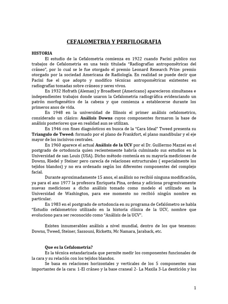 Cefalometría y Perfilografía en Ortodoncia | PDF | Anatomía humana