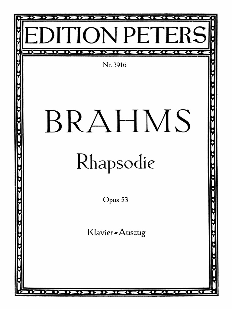 Brahms - Rhapsodie (Vocal Score) | PDF