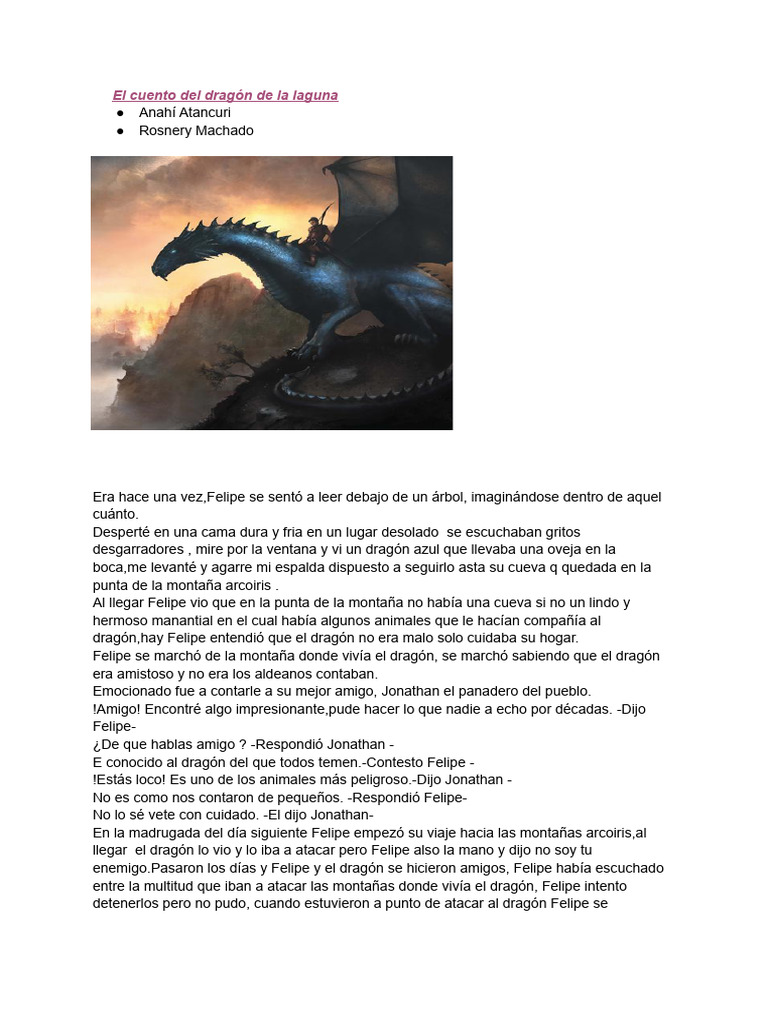 El Cuento Del Dragón De La Laguna Pdf