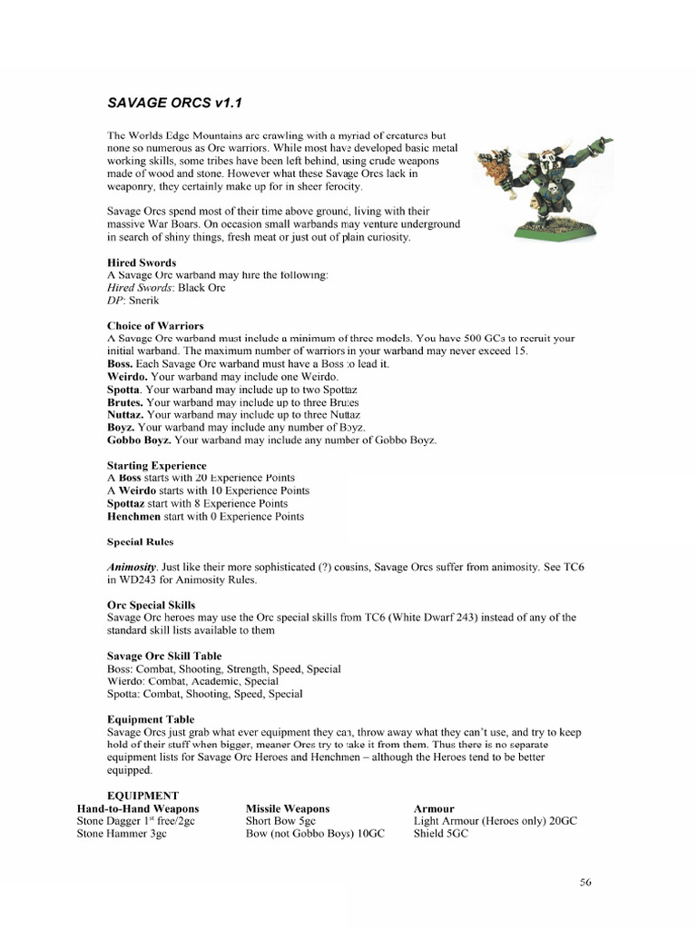 Savage Orcs V1.1 (Karak Azgal) | PDF